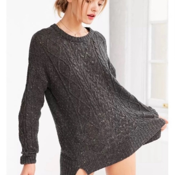 BDG | Sweaters | Grey Cable Knit Oversized Sweater | Poshmark